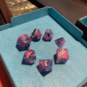 Cosmic Starlight DND Dice , Galaxy Space Sharp Edge Dice Set,blue ...