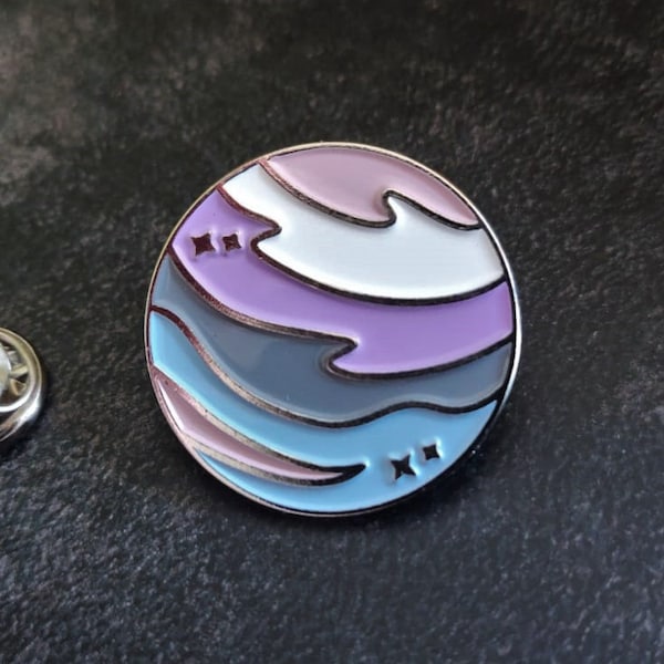 Pastel Genderfluid Planet Enamel Pin Gender Fluid Pride Subtle Lgbtq ...