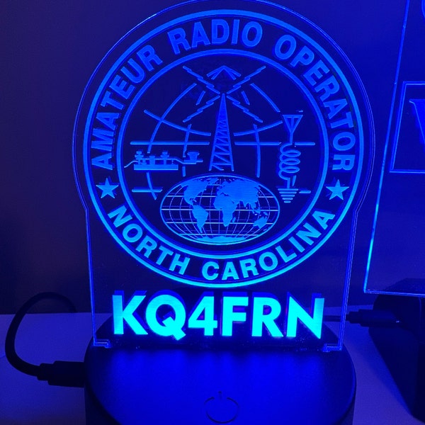 Round Logo - Ham Radio Lighted on Air Callsign Display LED - Amateur ...