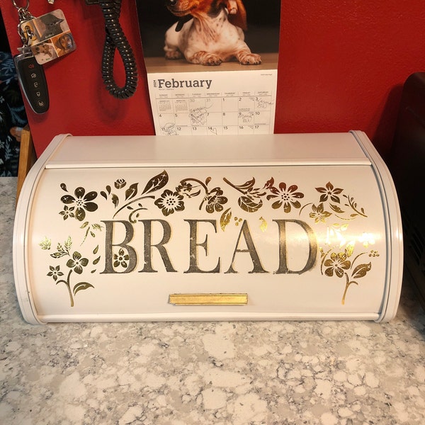 Vintage Large Wood Bread Bakery Box Bin Refinished With Chicken Rooster ...