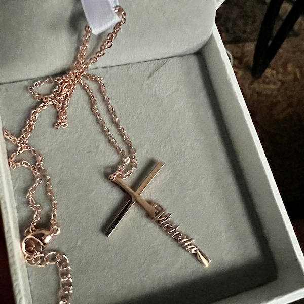 Cross Name Necklace,personalized Cross Name Necklace,lucky Cross ...