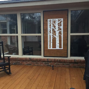 Birch Tree Forest Art, Metal Privacy Screens With Birch Branches, Tree ...