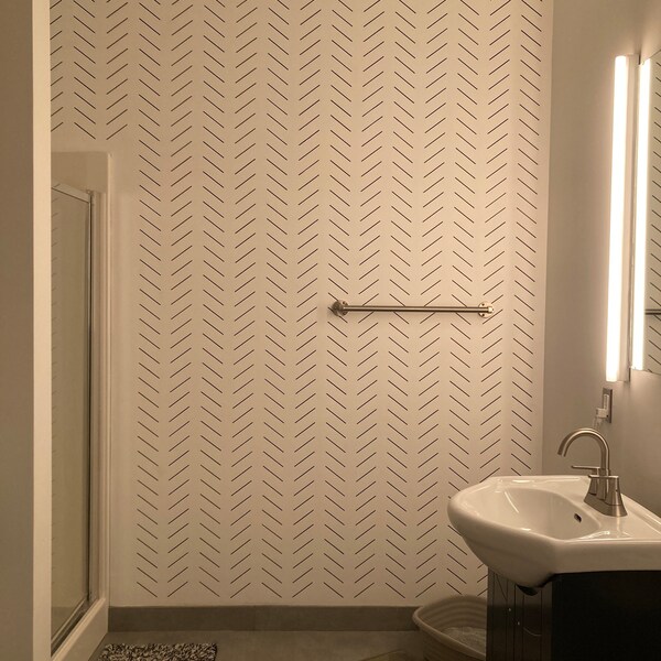 Geometric Wall Stencil | Square Plaid Wall Stencil | Diagonal Plaid ...