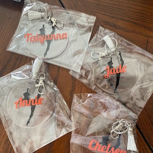 Personalized Dancer Keychains Dance Team Cheer Squad Gift 1 Acrylic 3 ...