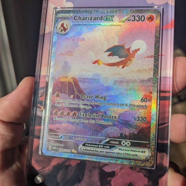 Charizard Ex 151 | Extended Art Display Case for Pokemon Card - Etsy