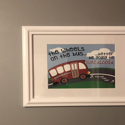 Georgia Bulldogs wheels on the Bus Kids or Baby Room Art New Baby or ...