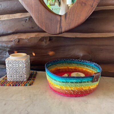 Fabric Scrap Bowl color Large Fabric Bowl Fabric - Etsy