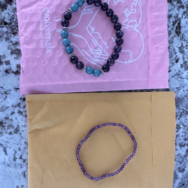 Amethyst & Aquamarine 'cleansing' Bracelet - Etsy
