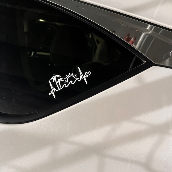 Palm Trees, Beach and Love Decal | Beach Decal | Sand Decal | Beach and ...