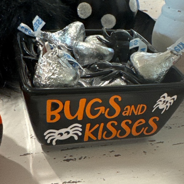 Halloween Tiered Tray Decor, Halloween Candy Dish, Bugs and Kisses ...