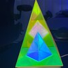 Colourful Infinity Pyramid Desk Lamp Iridescent Dichroic Color Effect ...