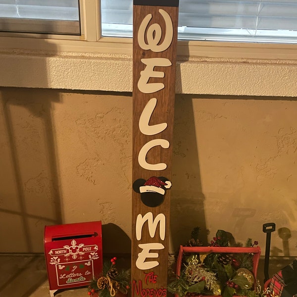 Mickey Mouse Inspired Interchangeable Seasons Welcome Sign - Etsy