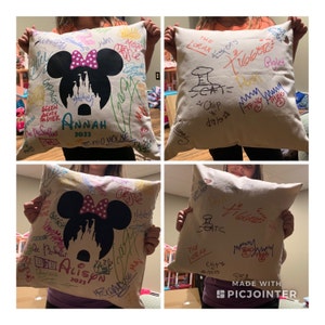 Personalized Disney Mickey / Minnie Character Autograph Pillow Cover ...