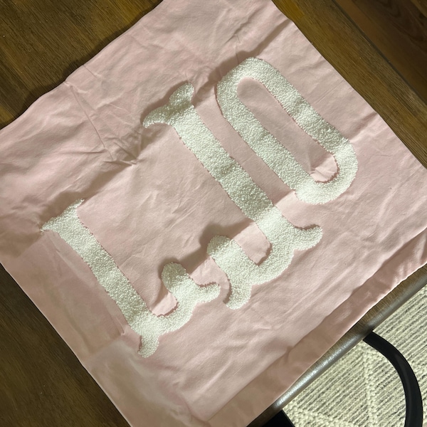 Personalized Monogram Pillow Cover With Punch Needle Embroidery ...