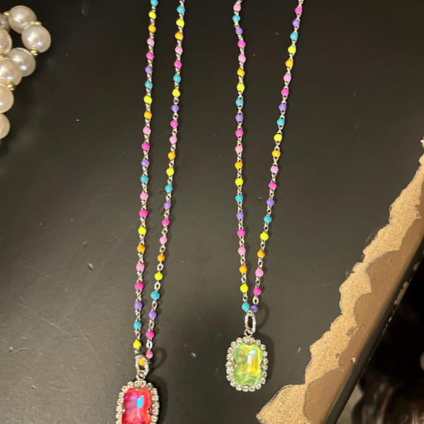 Enamel Ball Chains Neon - Satellite Bead Cable Chain Silver 18k Gold ...