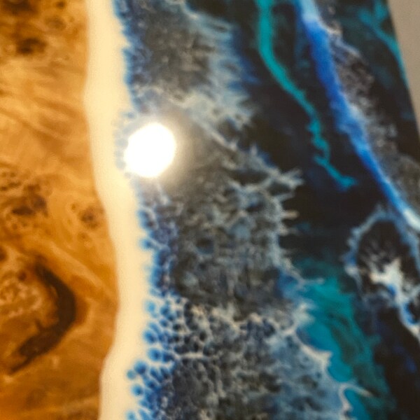 Nautical Coastal Epoxy Resin Live Edge Table, Handmade Modern Furniture ...