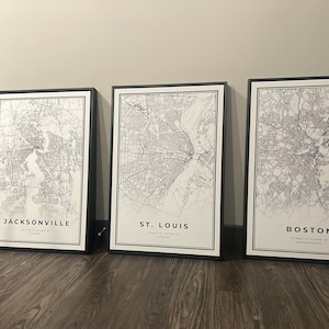 Set of 4 ANY CITY Map Posters, Personalized Map Prints set of 4, Custom ...
