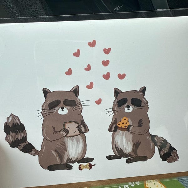 Raccoons in Love Valentines Day Card, Trash Panda Card, Valentines Day ...