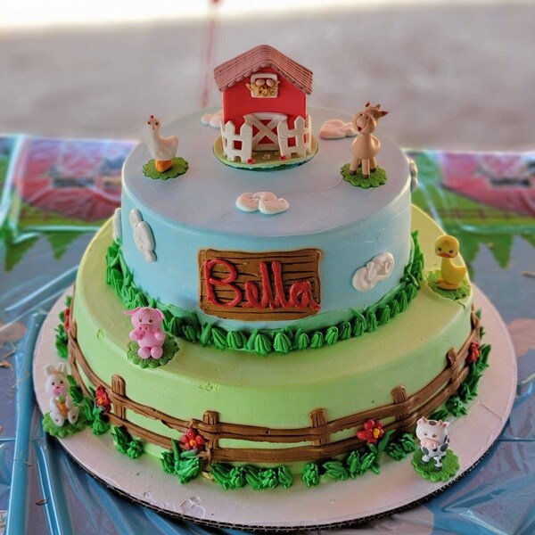 Farm Animal Cake Toppers Set - Centerpieces for Birthday & Baby Shower ...