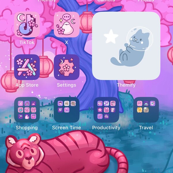 Sakura at Dusk Icons for Ios iPhone Android Cherry Blossom App Icon ...