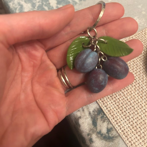 Blueberry Bag Charm From Polymer Clay Fruit Keychain Cute Berries Key ...