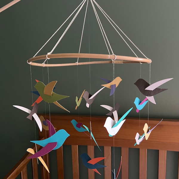Nursery Decor Gifts for Kids Birds Mobile Baby Shower Baby Mobile ...
