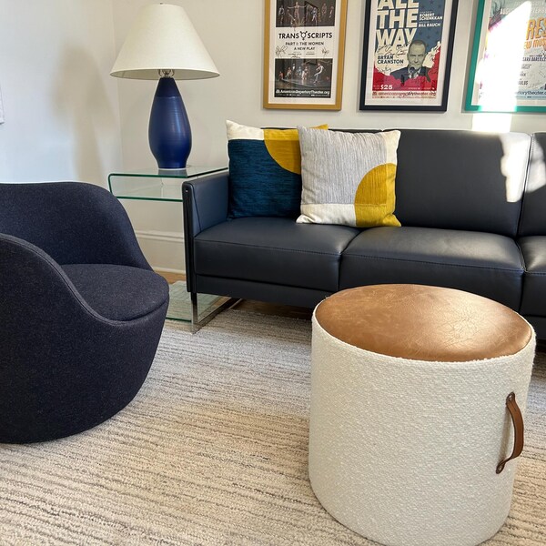 Navy and Cream Houndstooth Mid-century Modern Pillow Cover | Stitched ...