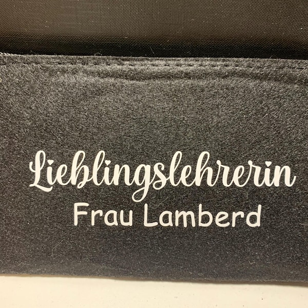 Filz Mäppchen mit Namen/ Pädagogin/Erzieherin mit Herz/Lehererin mit ...