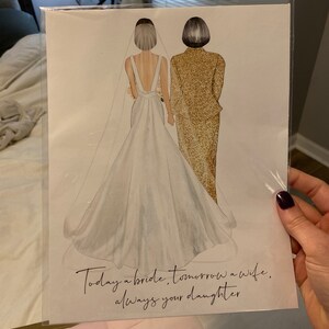 Mother of the Bride Illustration, Wedding Parent Print, Customized ...