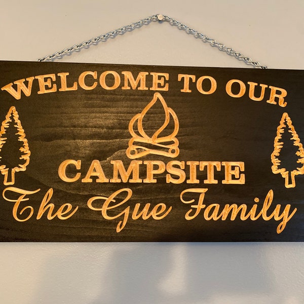 Carved Camping Sign - Personalized Family Camping Sign - Engraved ...