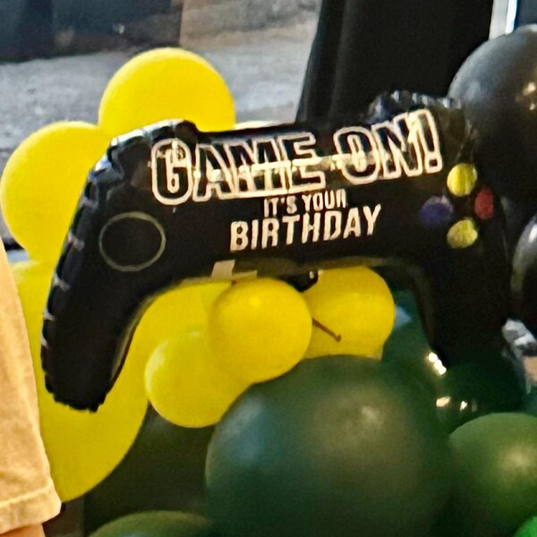 Giant Controller Video Gamer Birthday Mylar Foil Balloon, Controller ...