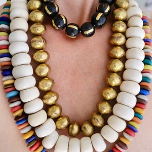 90 Bone Disc Heishi Beads 90 Ethnic 7mm Bone Spacer Beads. | Etsy