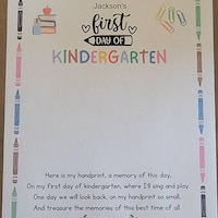 Editable First Day of Preschool Handprint Poem, Preschool Printable ...