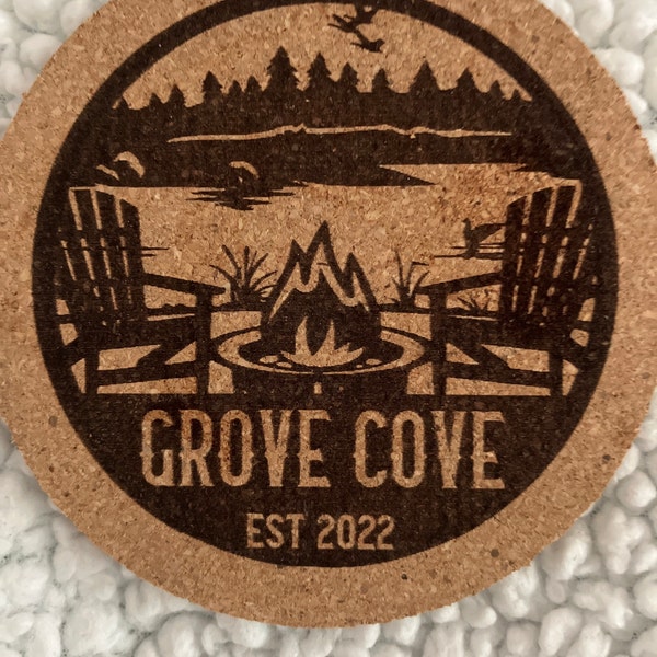 Engraved Cork Coasters: Custom Logo, Personalized Text - Bulk Order - Etsy