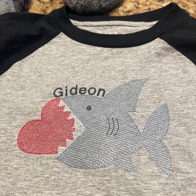 Shark Heart Sketch Stitch Embroidery Design 4x4 5x7 6x10 8x8 8x12 - Etsy