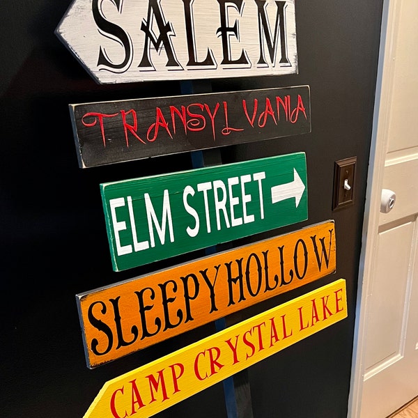 Halloween Directional Sign Halloween Porch Sign Cedar Wood Lawn ...