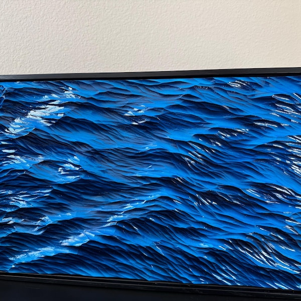 Wooden Ocean Waves Carving,wood Wall Art,unique Home Decor, House ...