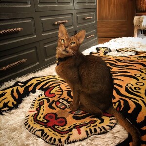 Tiger Mat Hand Tufted Tiger Skin Wool Carpet Home Decorative | Etsy