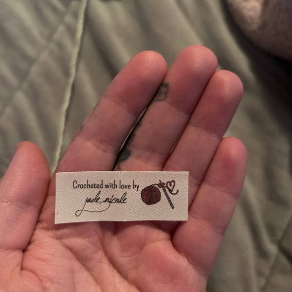Handmade Labels for Crocheted Items - Small Organic Cotton Tags ...