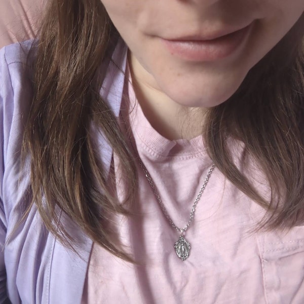 Agnus Dei Easter Medal Necklace, 14k Gold Plated Chain Necklace ...