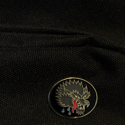 Scary Tattoo Style Wolf Pin Super Awesome Custom Soft Enamel Pin. Cute ...