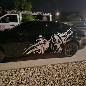 Scream Ghost Face Large Car Decal, Hood Door Bed Car Pickup Vehicle ...