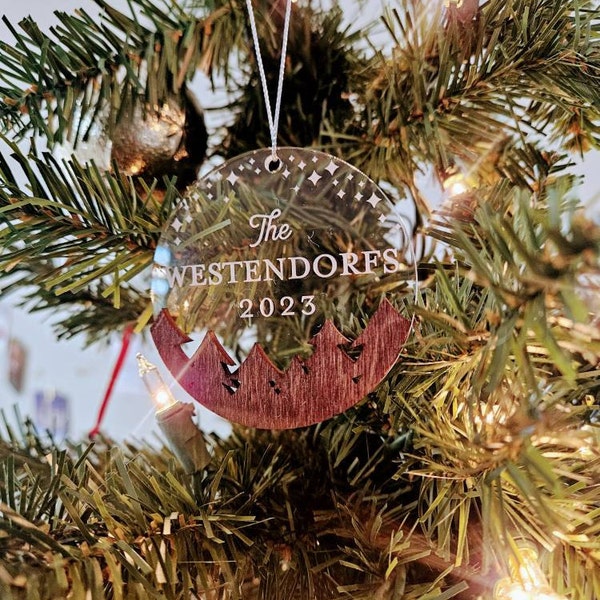 Personalized Christmas Ornament 2023 Family Ornament, Wood and Acrylic ...