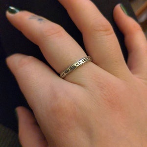 Thin Aztec Band Silver Ring 925 Sterling Silver - Etsy