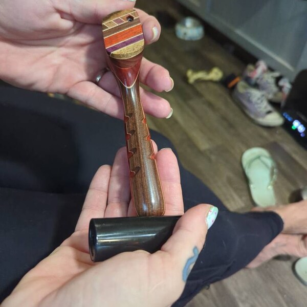 6 1/4" Long Laminated Hardwood Pipe With Fancy Swivel Top - Etsy