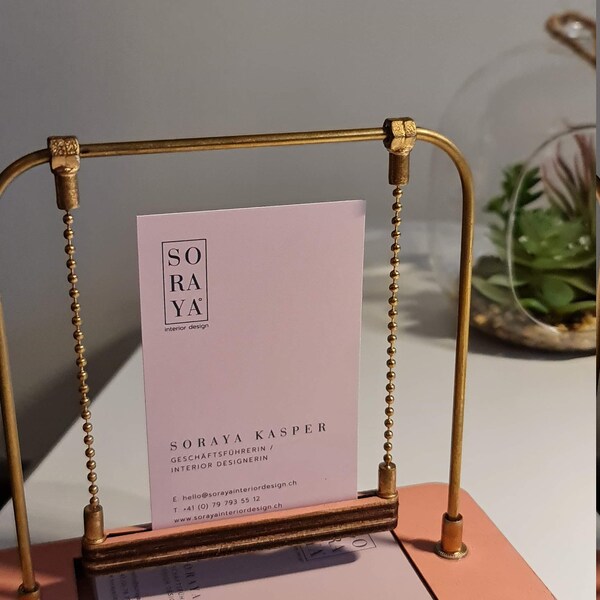 White Business Card Stand Vertical, Business Card Holder for Desk ...