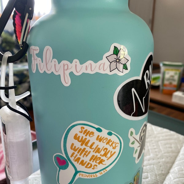 Filipina Sticker, Filipino Sticker, Filipina Sampaguita Flower Sticker ...