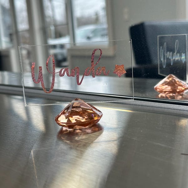 Acrylic Name Tags; Wedding Place Cards; Gold Foil Leaf; Party Name Tags ...