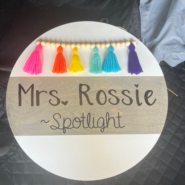 Teacher Door Sign. Rainbow Classroom. Classroom Door Sign. Teacher Name ...