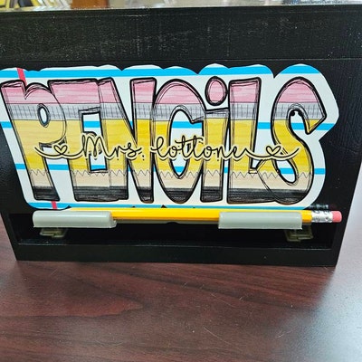 Custom Pencil Dispenser Vinyl Decal Personalized With a Name. DECAL ...